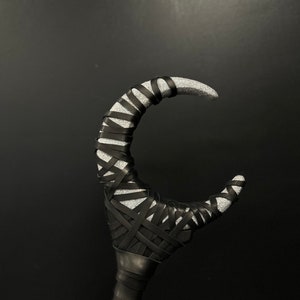 Silver Moon Staff, Crescent Moon Wizard Staff, Lunar Staff, Larp ...