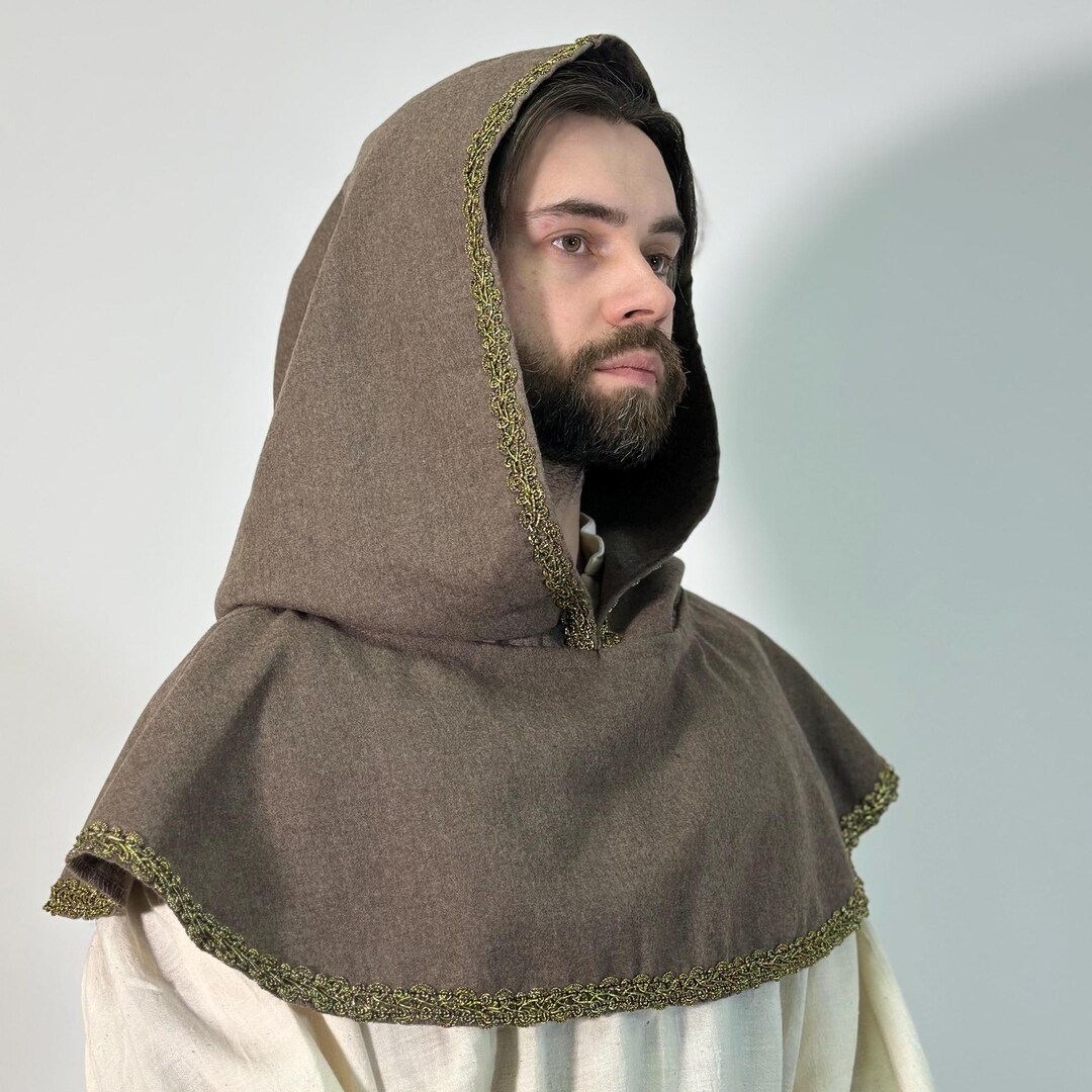 Hooded Cape Medieval, Capelet, Hood, Renaissance Festival, Unisex ...