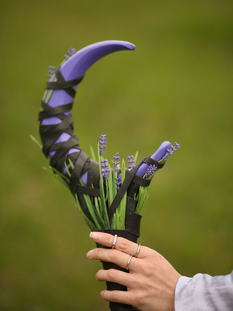 Purple Crescent Moon Staff Druid Cosplay Wand Lunar Rod - Etsy