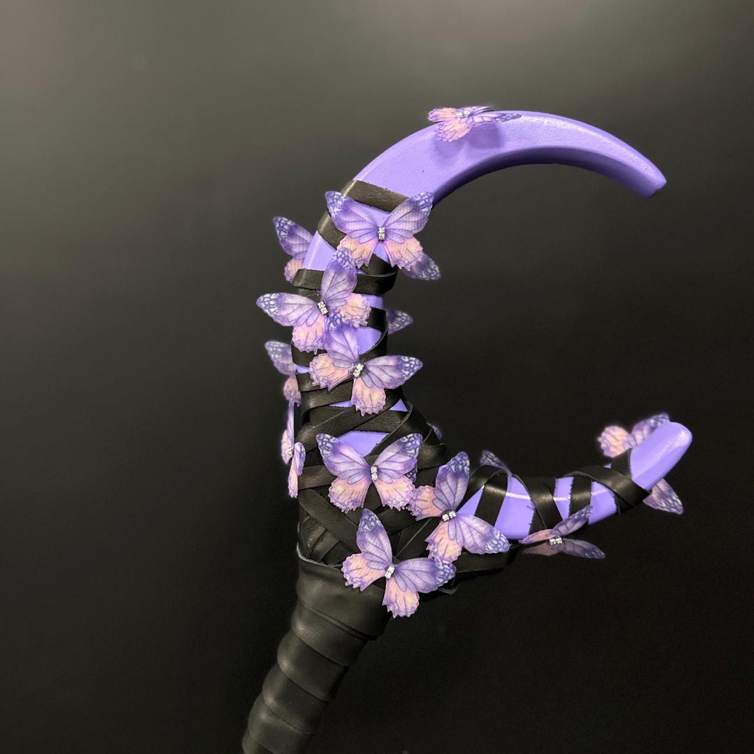 Lavender Butterfly Moon Staff, Stick Cosplay, Wizard, Dnd, Witchcraft ...