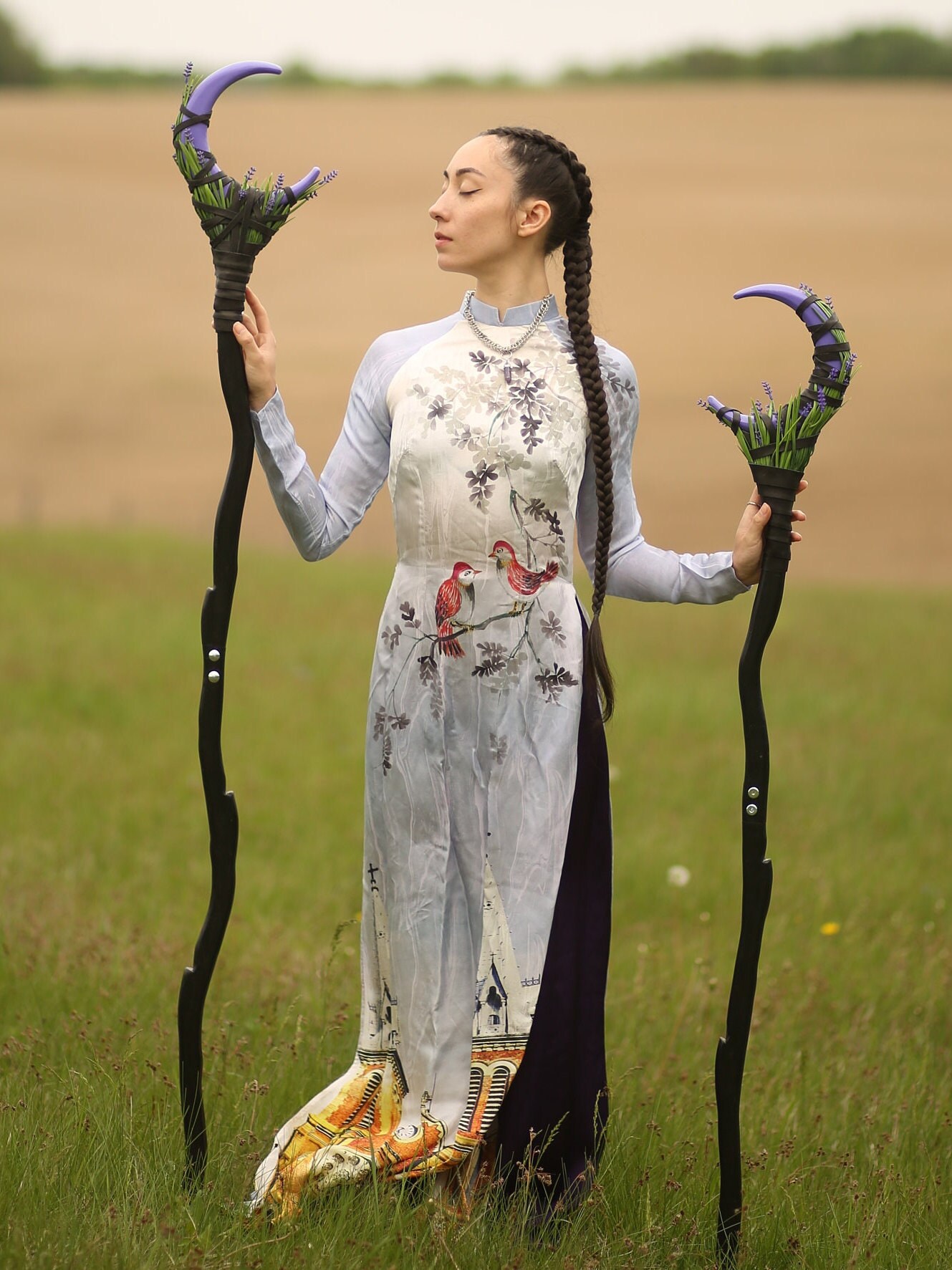 Crescent Purple Moon Staff Magical Stick Cosplay Wizard - Etsy Canada