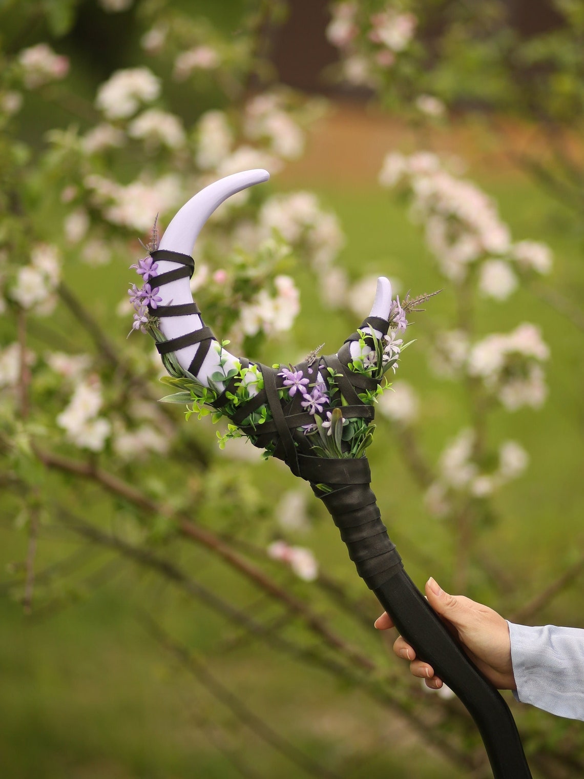 Crescent Lavender Moon Staff Forest Druid Cosplay - Etsy