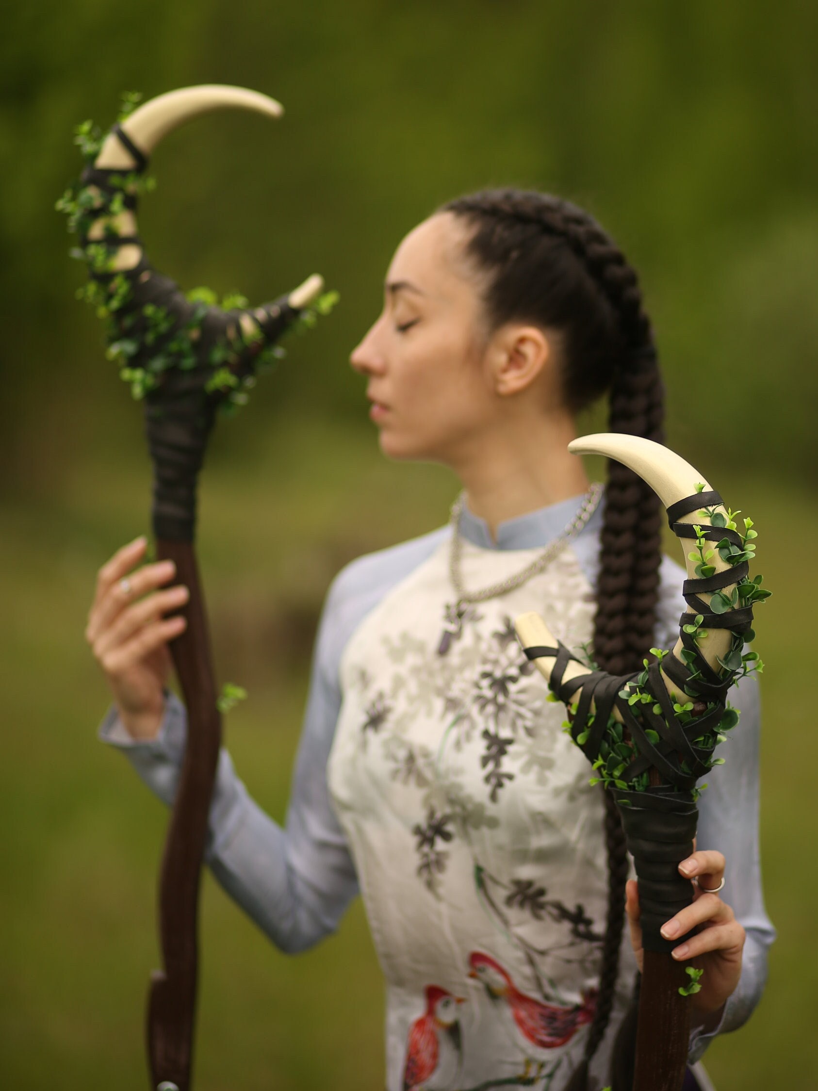 Crescent Moon Staff Magical Stick Cosplay Wizard Witchcraft - Etsy UK