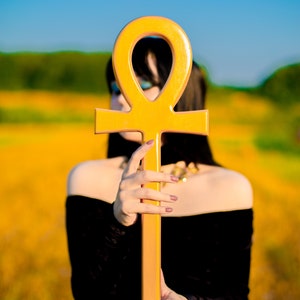 A Golden Ankh Staff, Ancient Egypt Cosplay, Egyptian Cross Staff ...