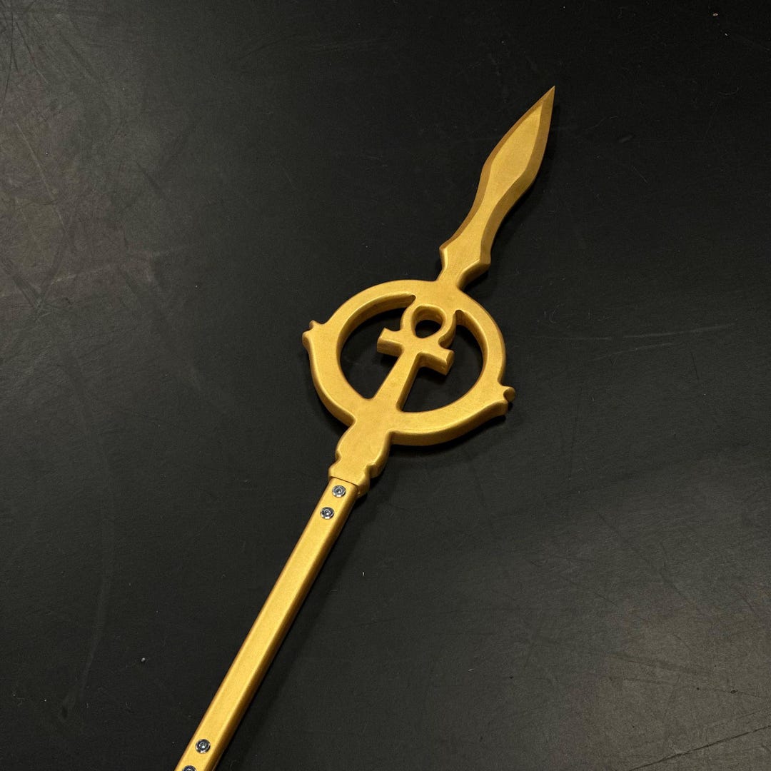 A Golden Ankh Staff, Ancient Egypt Cosplay, Egyptian Cross Staff ...