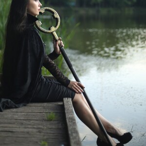 Dragon Wood Wizard Staff, Golden Larp Staff, Draconic Wood, Forest ...