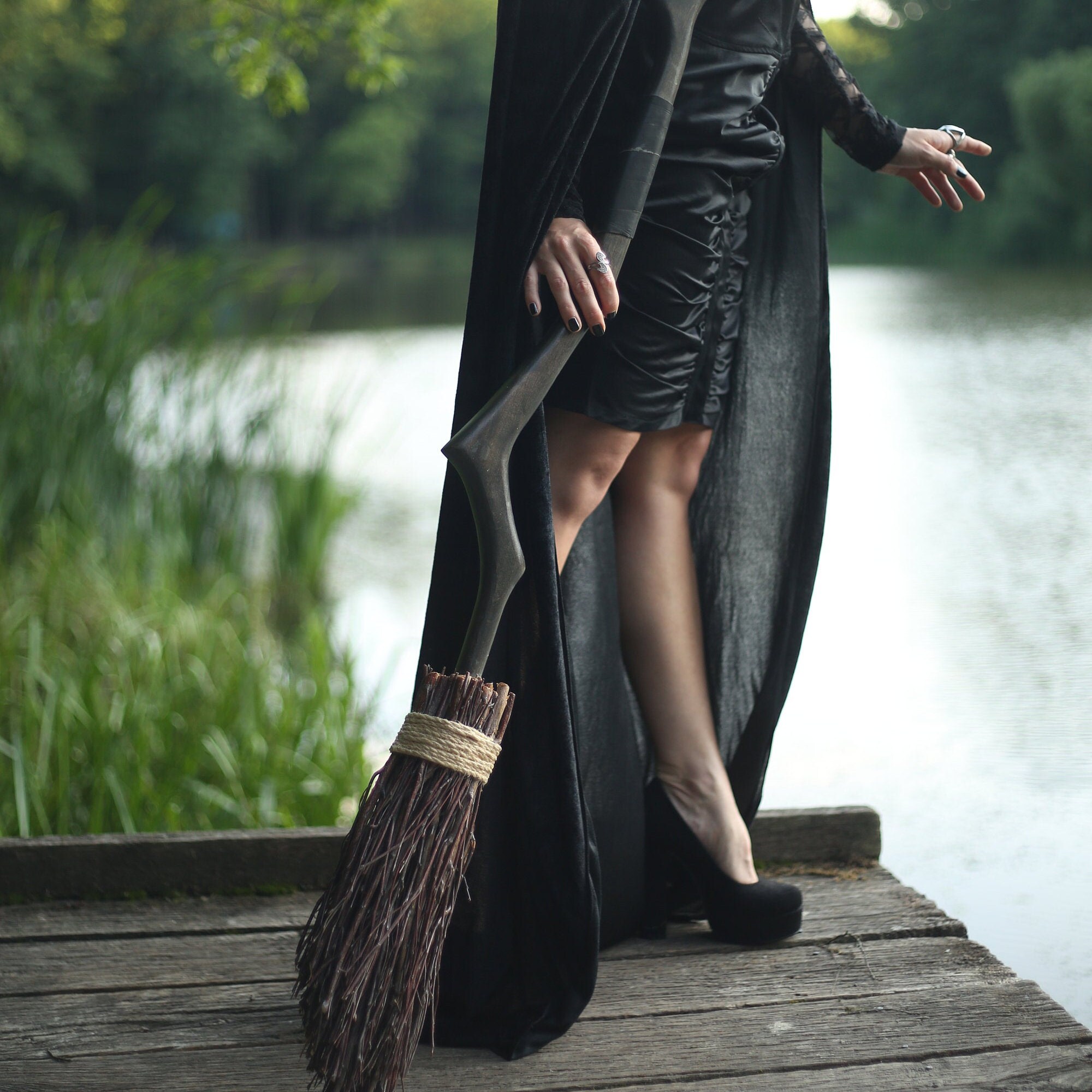Fire Seed Broom Handmade Witch Cosplay Broom Wizard Cosplay Broomstick Flying Broom