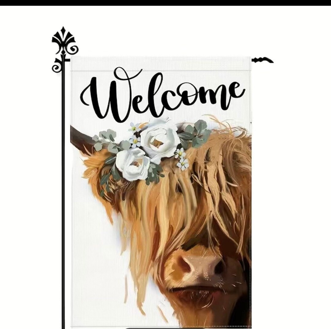 Highland Cow Garden Flag - Etsy