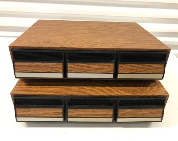 SET OF 2: Vintage 1980s Wooden Cassette Tapes Storage Drawers - Etsy