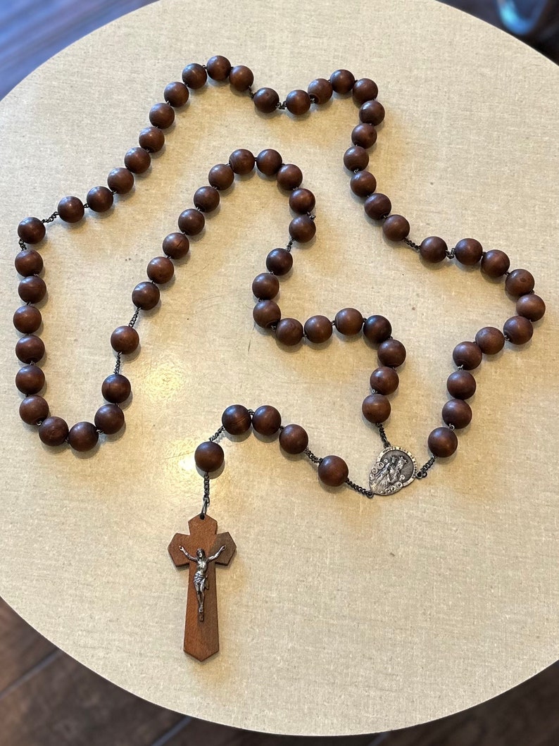 Vintage 1930s St Ann De Beaupre Large Wood Wall or Habit Rosary France ...