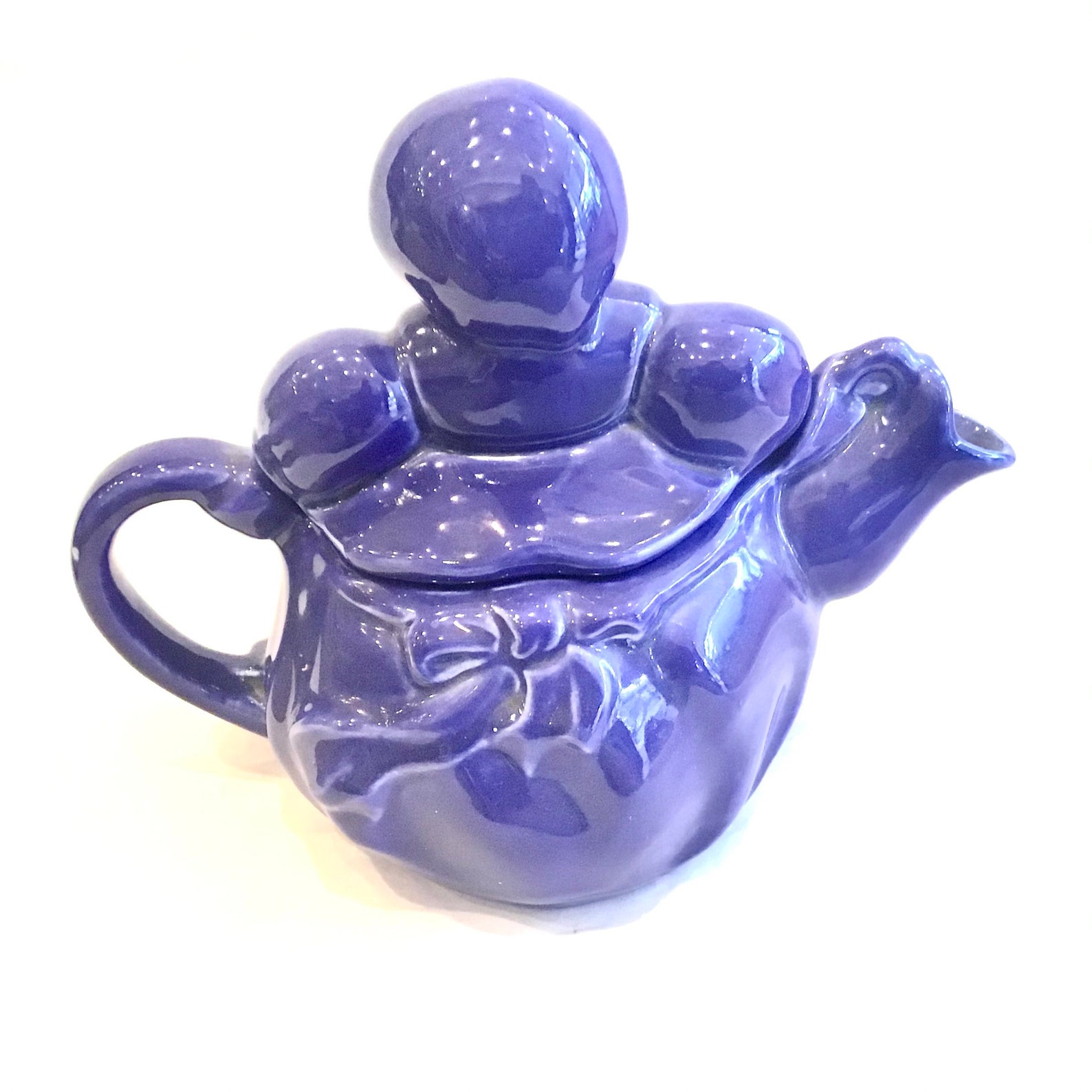 Red Wing Pottery Teapot Girl Cobalt Blue 260 Vintage Made in - Etsy
