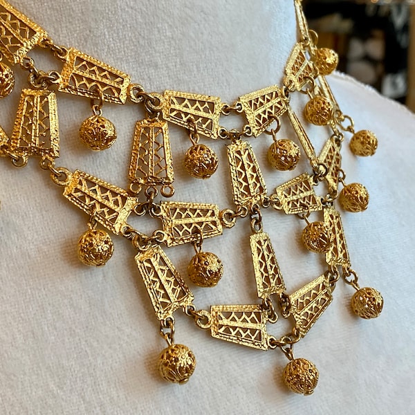 Gold Bib Necklace - Etsy