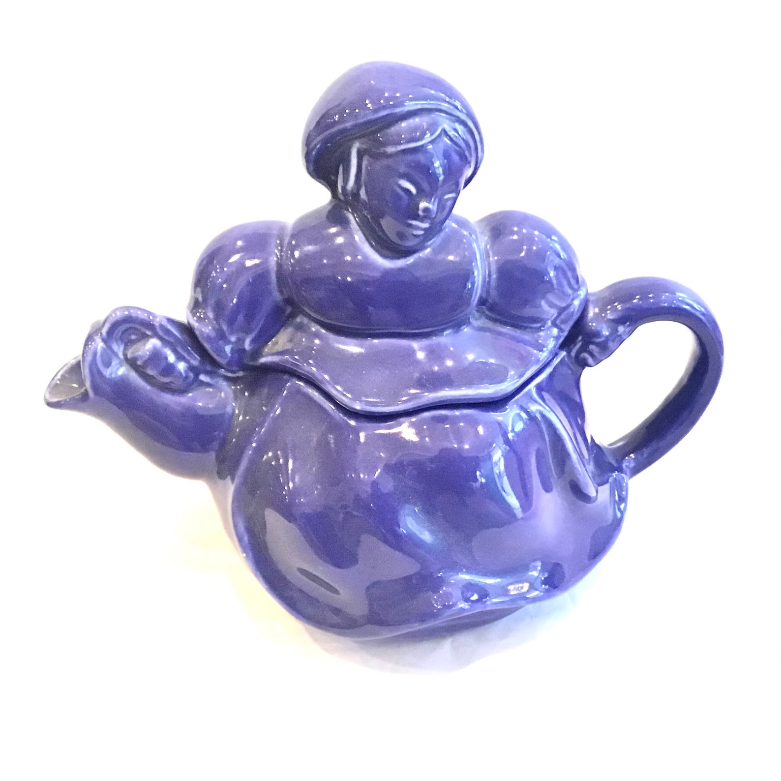Red Wing Pottery Teapot Girl Cobalt Blue 260 Vintage Made in - Etsy