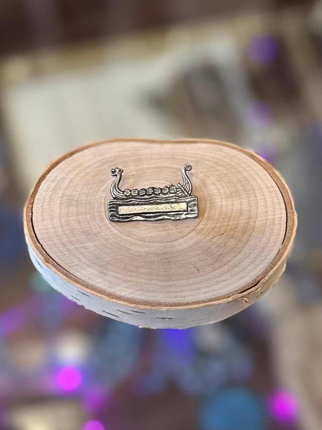 Vintage NORSK TINN Pewter Viking Ship Pin Brooch Norwegian Norway 1960s ...