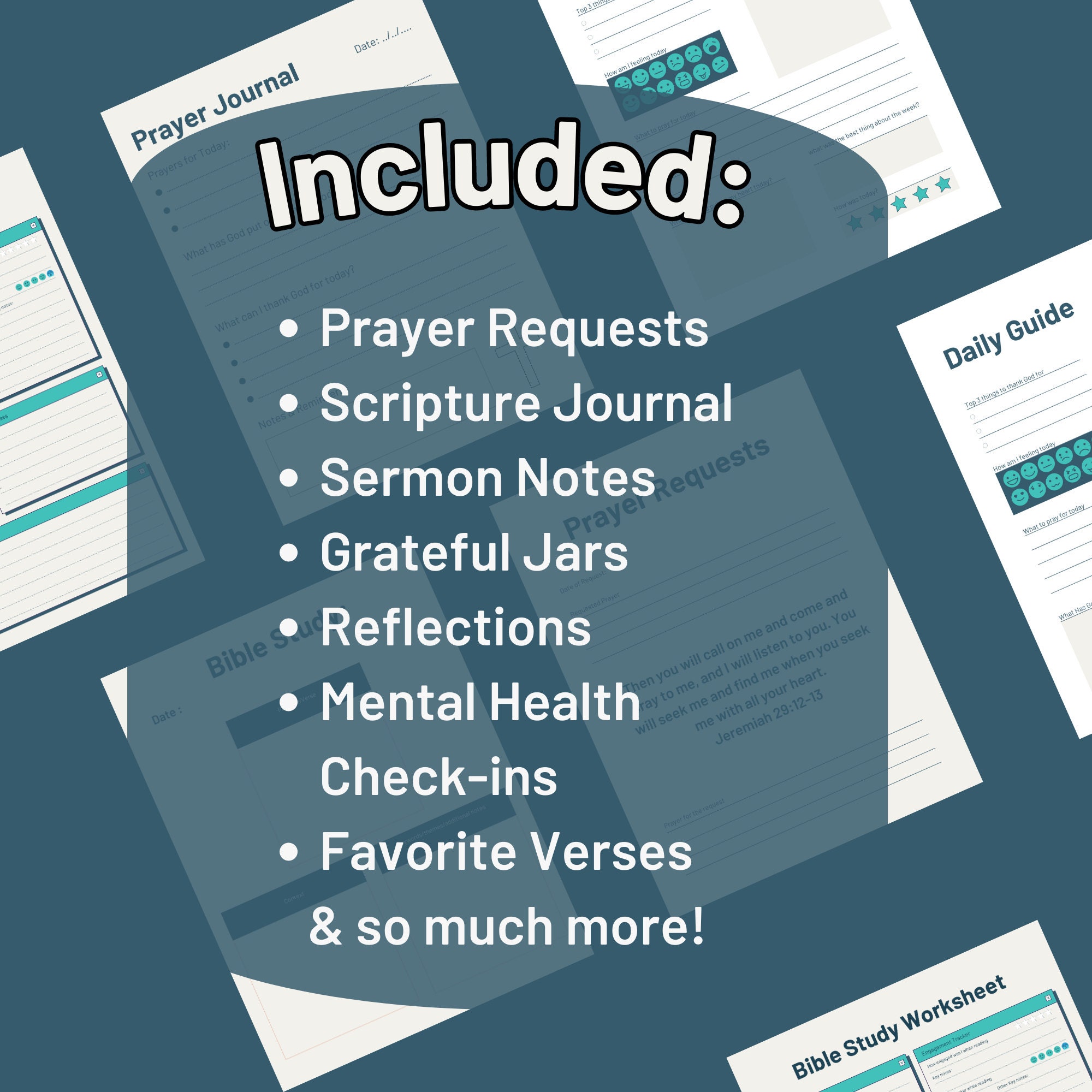 Bible Study Guides, Prayer Journal, Sermon Notes, Faith Digital Planner ...