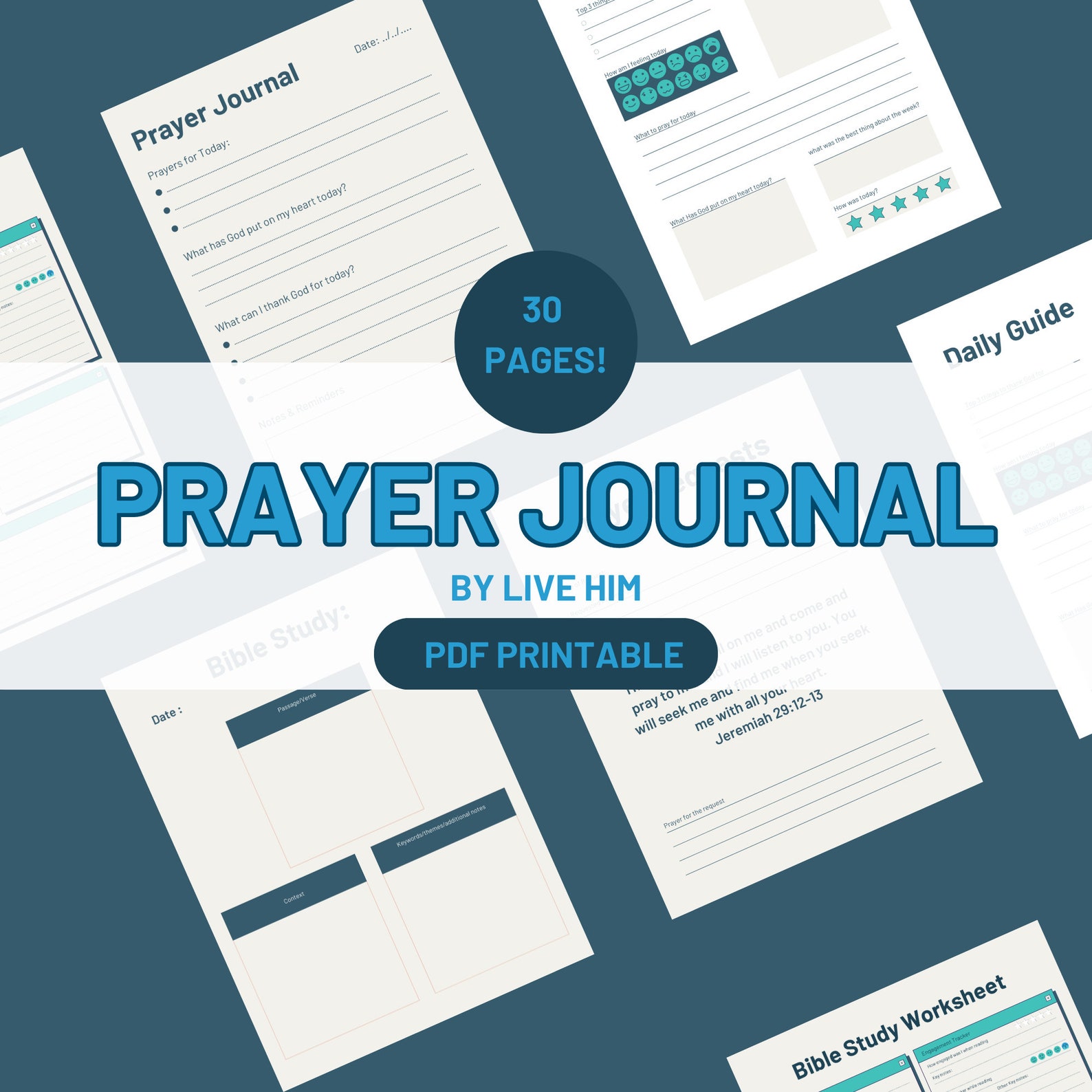Bible Study Guides, Prayer Journal, Sermon Notes, Faith Digital Planner ...