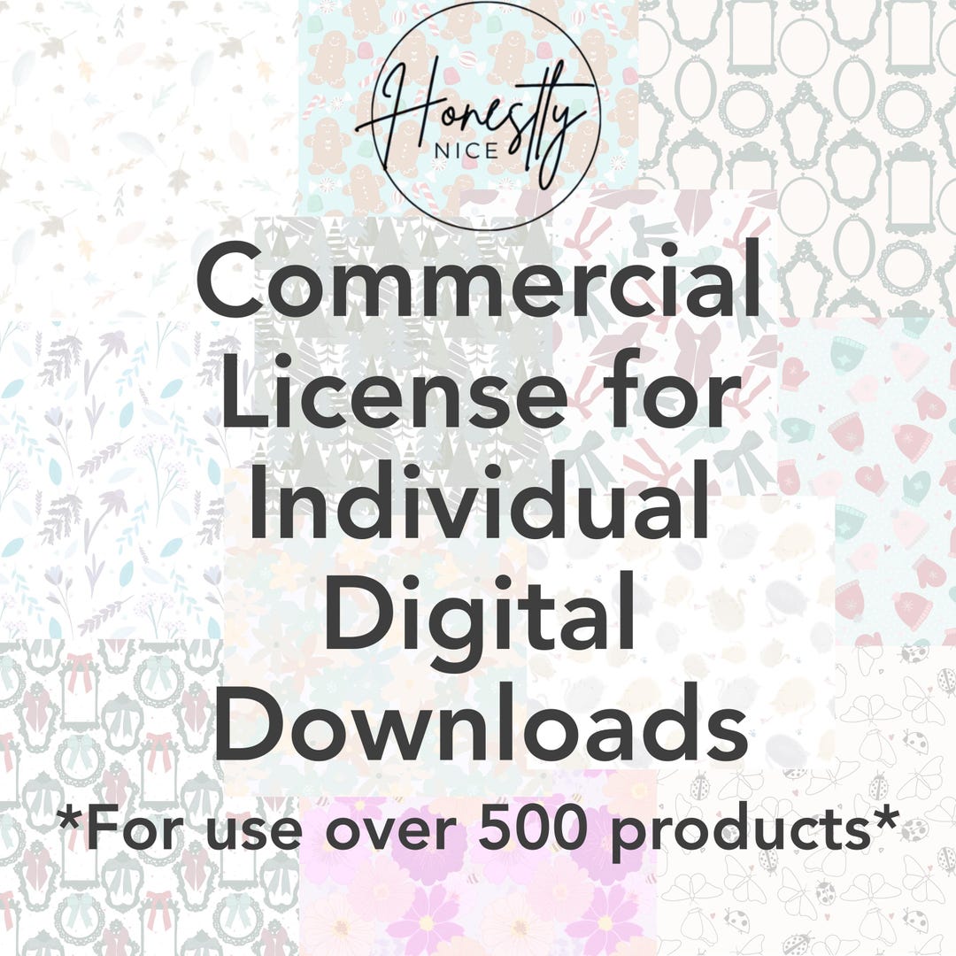 Commercial License for Digital Downloads - Over 500 Products - Etsy