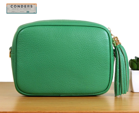 Green Camera Bag Italian Leather Crossbody Bag Small Leather | Etsy UK