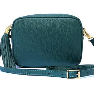 Camera Bag, Soft Green Italian Leather Crossbody Bag, Small Leather ...