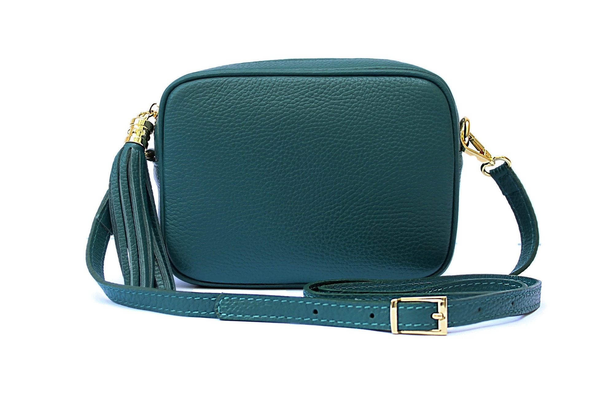 Green Camera Bag, Italian Leather Crossbody Bag, Small Leather ...