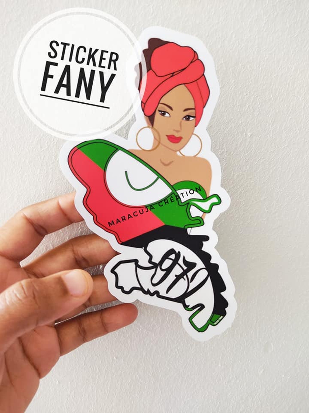 Sticker voiture FANNY MARTINIQUE rouge vert noir - Etsy France