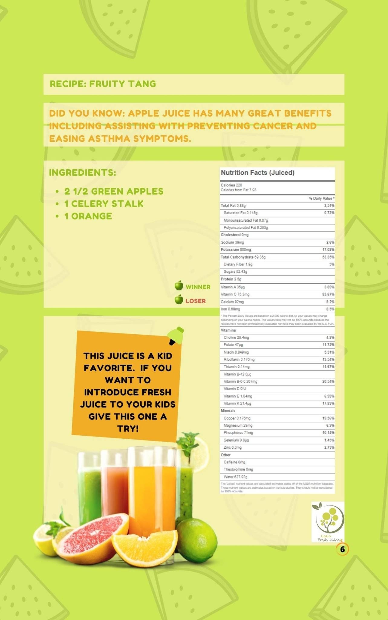 Gogo Fresh Juice Recipe Book - Etsy