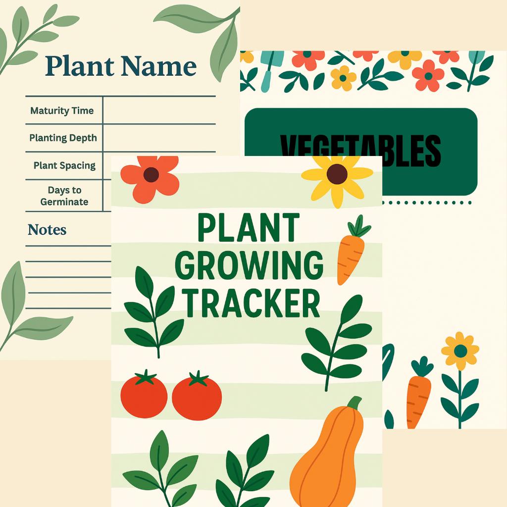 Plant Growing Tracker | Printable Garden Journal & Plant Log Book ...