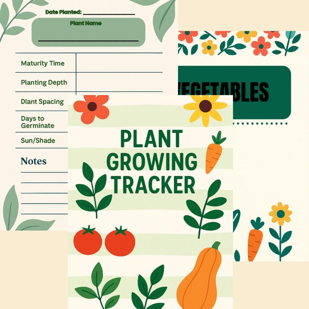 Plant Growing Tracker | Printable Garden Journal & Plant Log Book ...