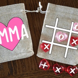 Valentine Tic Tac Toe Personalized Bag or Just Personalized Valentine ...