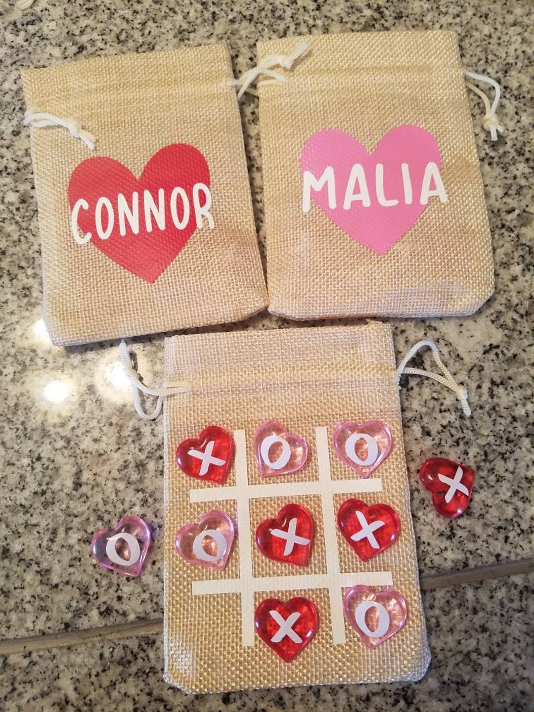 Valentine Tic Tac Toe Personalized Bag or Just Personalized Valentine ...