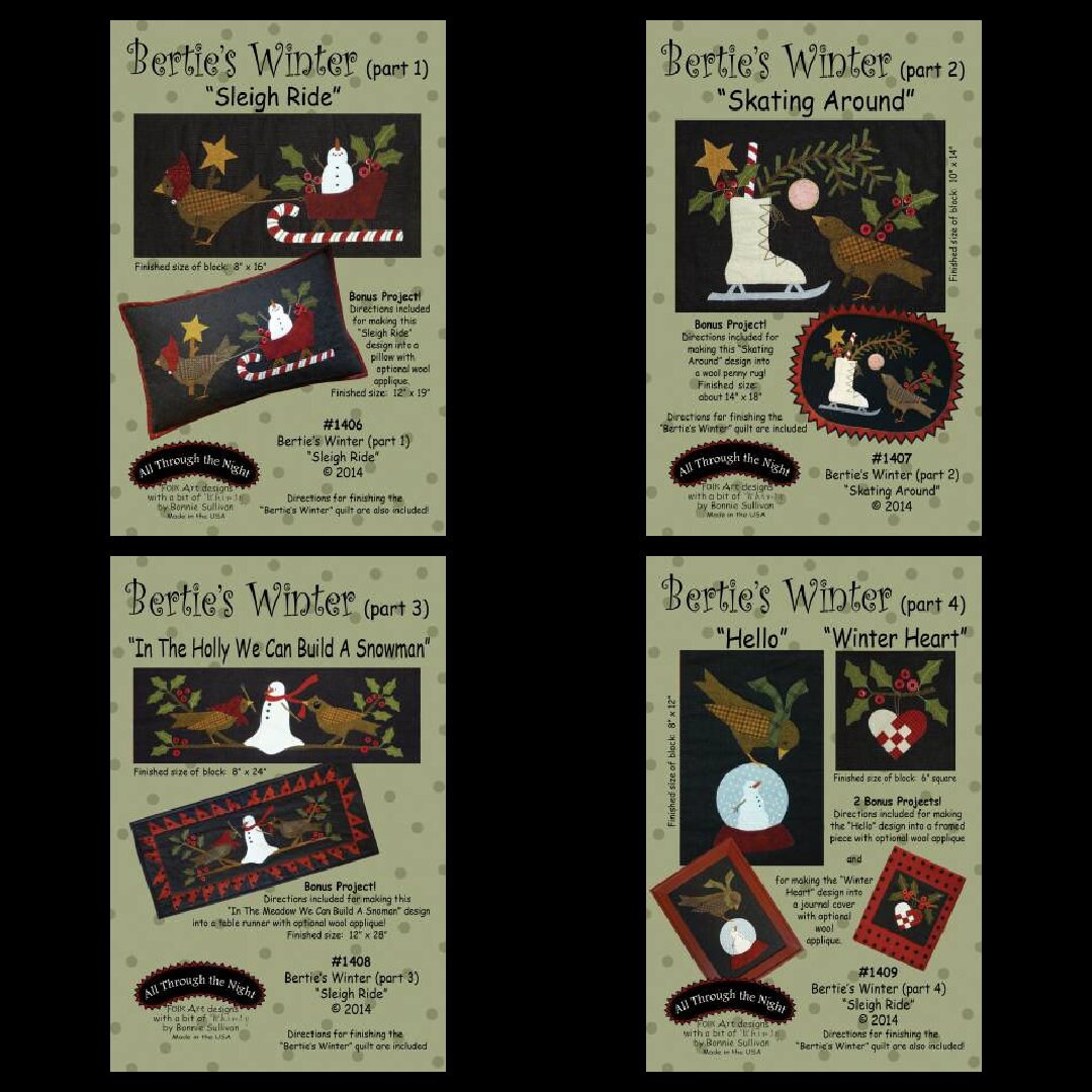 All Through the Night Bertie's Winter Appliqué Patterns - Etsy