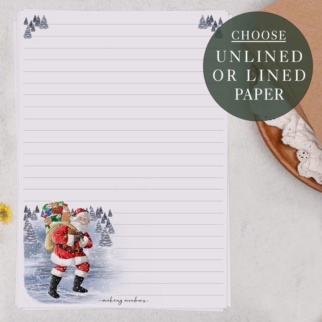 A5 Christmas Letter Writing Paper Sheets | Father Christmas, Santa ...