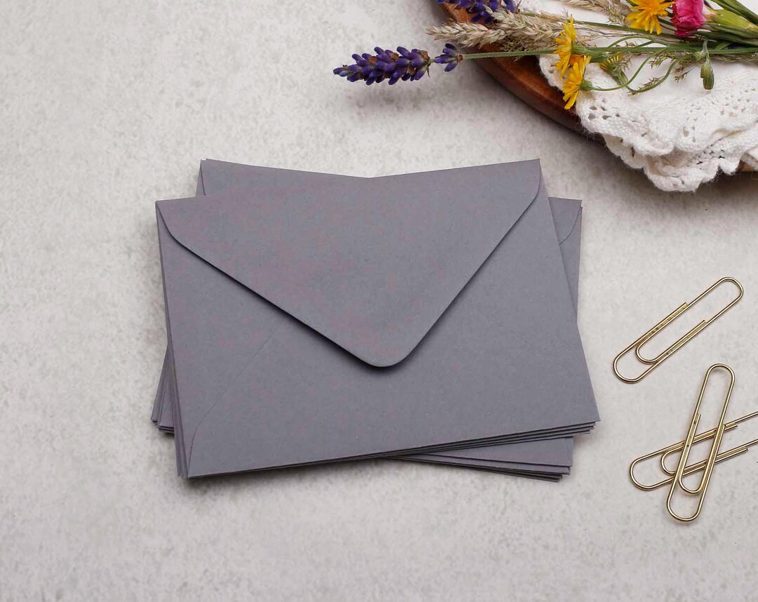 C7 Small Grey Envelopes With Gummed Flap - Tiny Coloured Envelope for ...