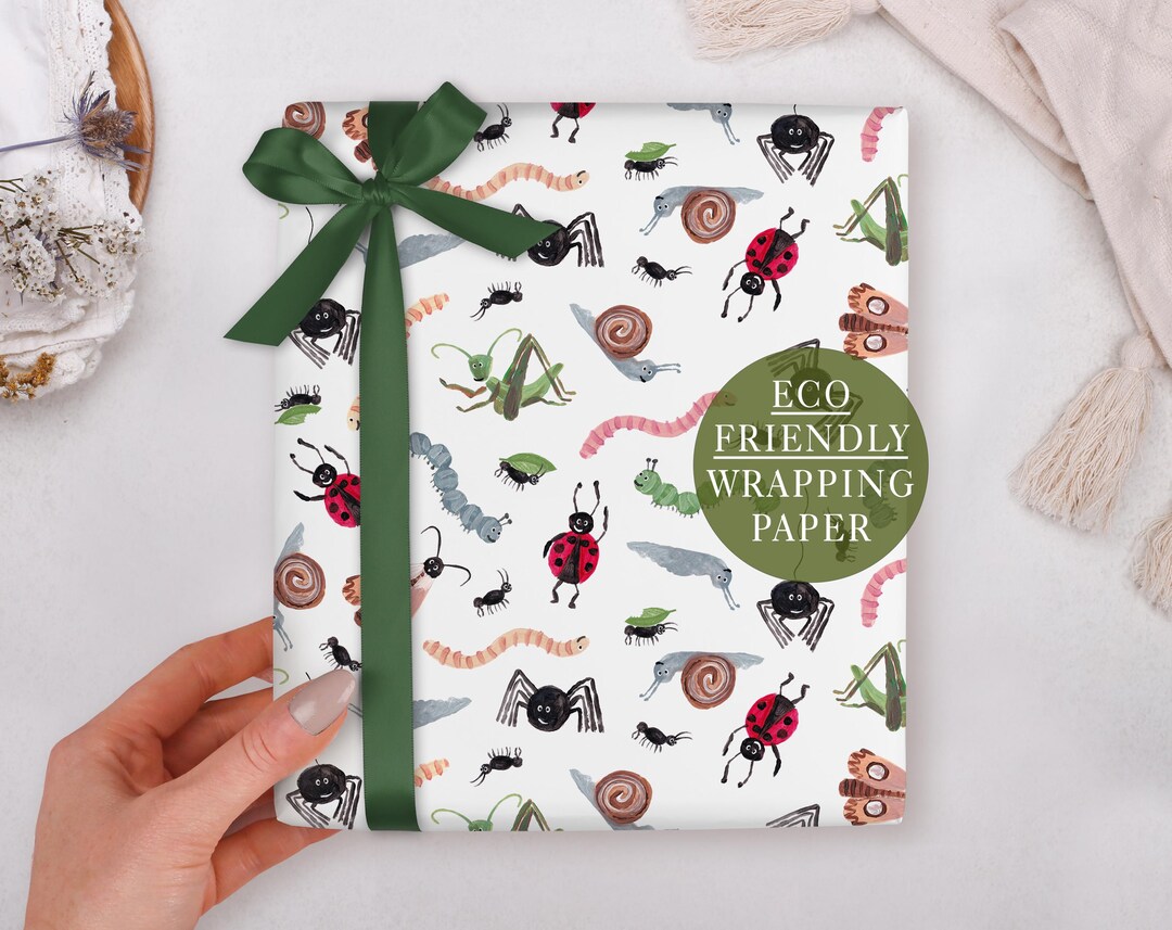 Birthday Wrapping Paper for Children With Insect & Bug Design - Luxury ...