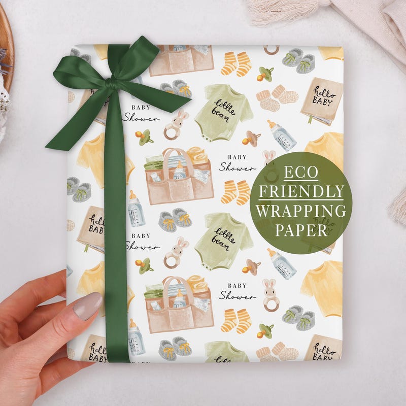 Bunny Shower Wrapping Paper - Etsy UK
