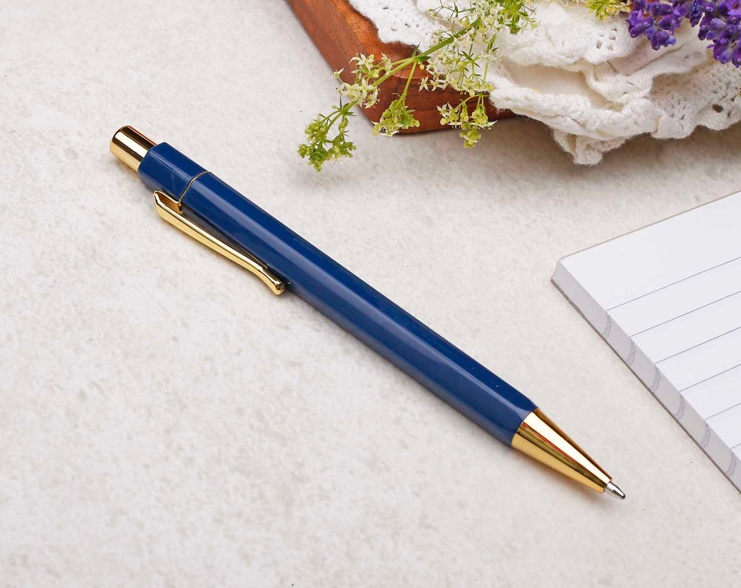 Navy Blue & Gold Ballpoint Pen | Wedding Pen | Cute Modern Pen ...