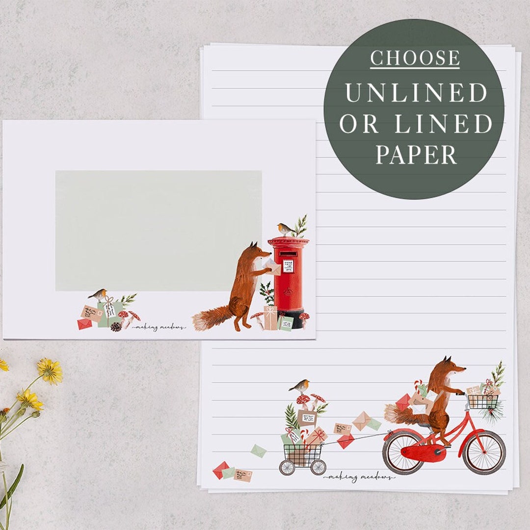 A5 Christmas Letter Writing Paper With Envelopes Fox Writing Set With ...
