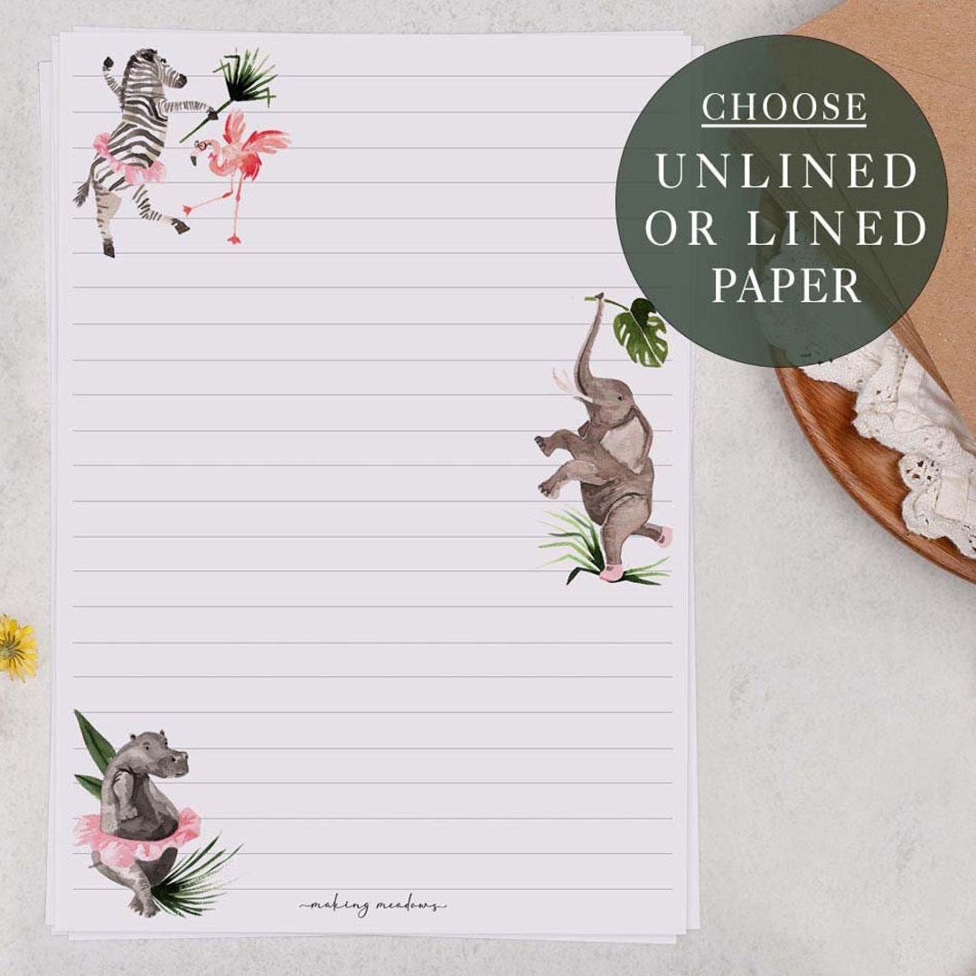 Animal Writing Paper