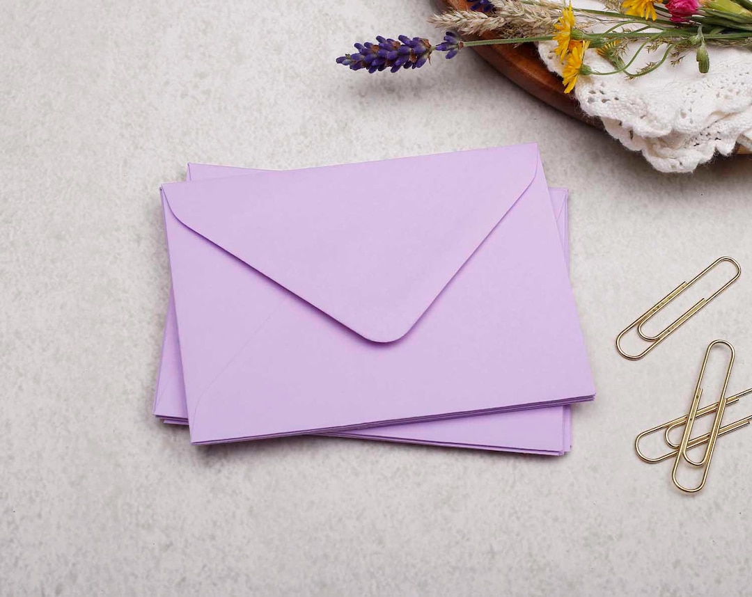 C7 Small Lilac Purple Envelopes With Gummed Flap - Tiny Coloured ...