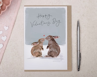 Bunny Valentine Day Card - Etsy