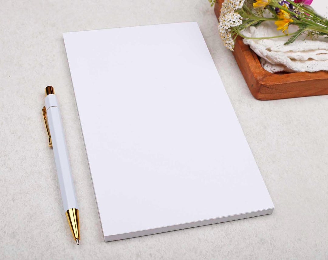 Plain Unlined Notepad - Hard Backed Tear off Paper Pad for Office or ...