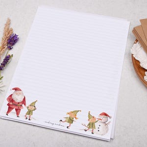 A4 Letter Writing Paper Sheets | Father Christmas & Cheeky Elves ...