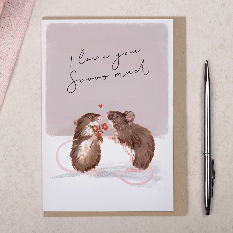 Mouse Valentine Card - Etsy