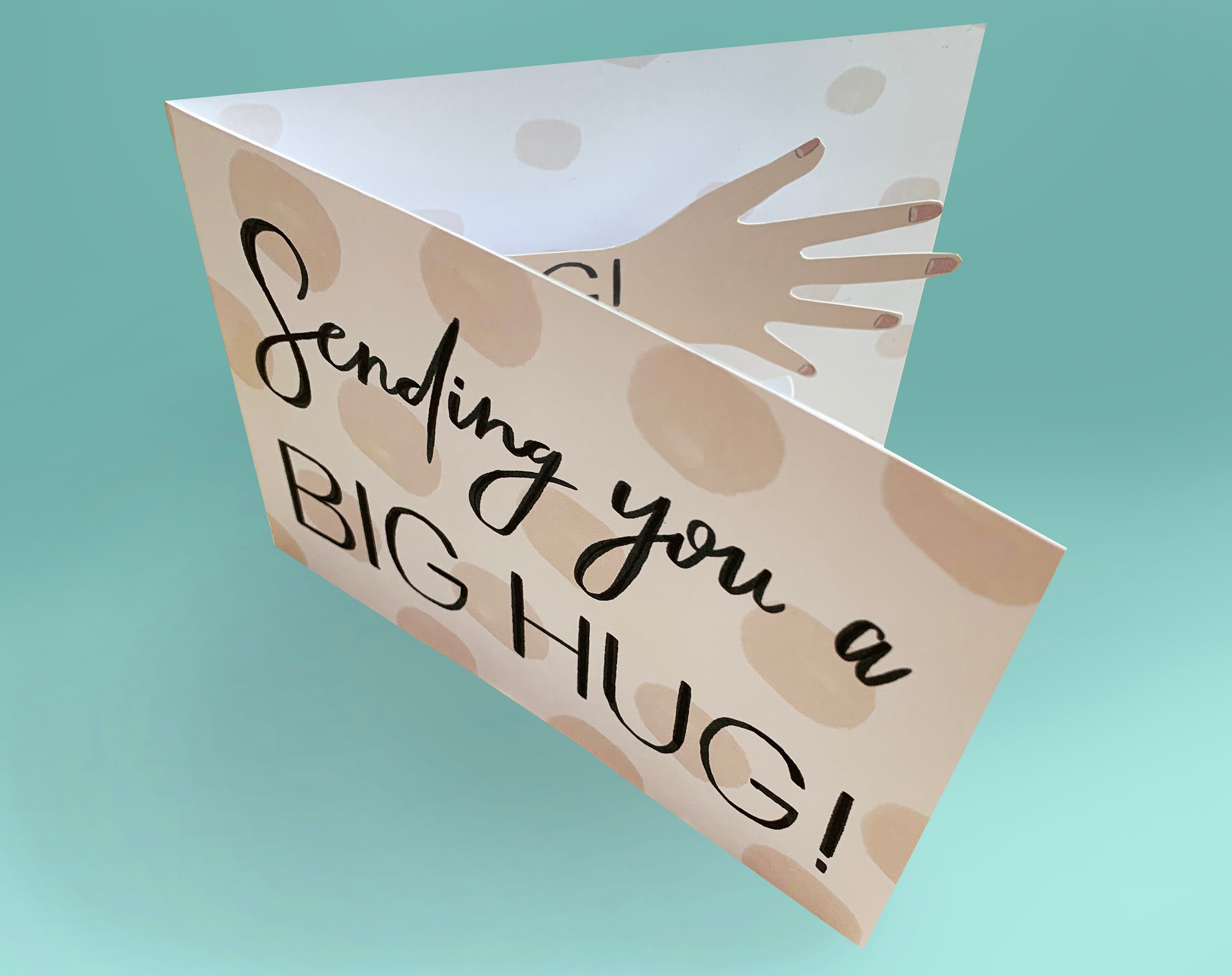 3D Pop up Sending You A Big Hug Polka Dot Greeting Card With - Etsy UK
