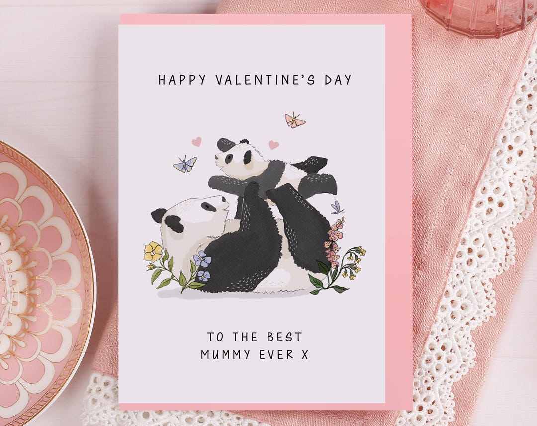 Panda Valentines Day Card for Mummy - Sentimental Design From Kids ...