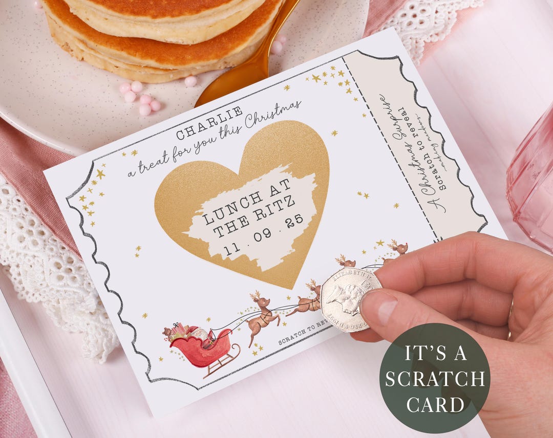 Personalised Christmas Gift Reveal Scratch Card Customised Surprise ...