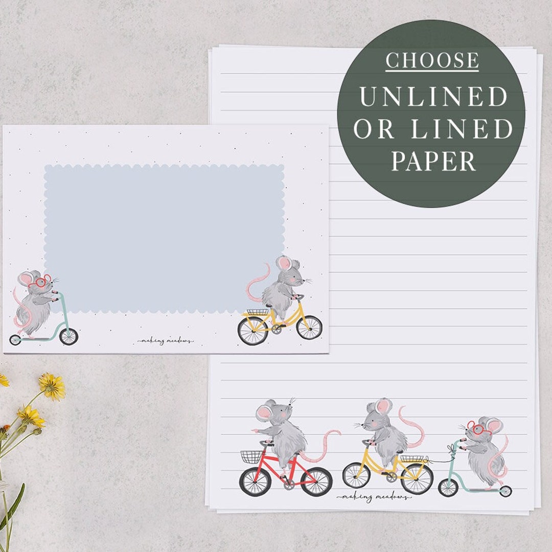 A5 Children's Letter Writing Paper With Envelopes Blue Mice Writing Set ...