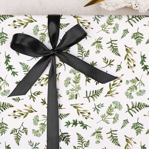 Wrapping Paper for Her | Botanical, Leaf Gift Wrap | FOLDED Single ...
