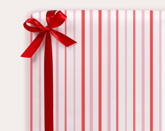Red white striped wrapping paper store