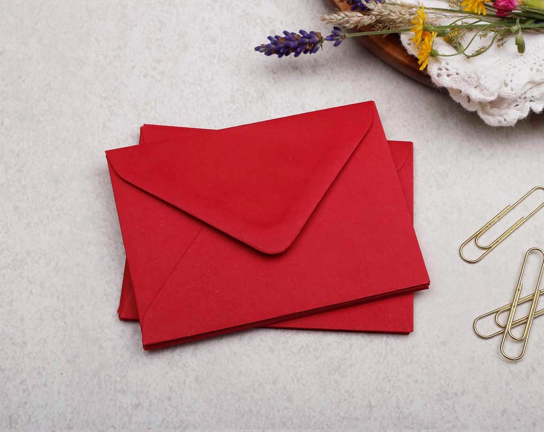 C7 Small Red Envelopes With Gummed Flap - Tiny Coloured Envelope for ...